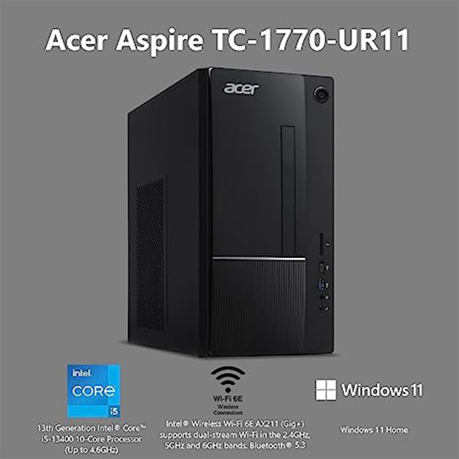 Snapklik.com : Acer Aspire TC-1770 Tower Desktop, 13th Gen Intel Core ...