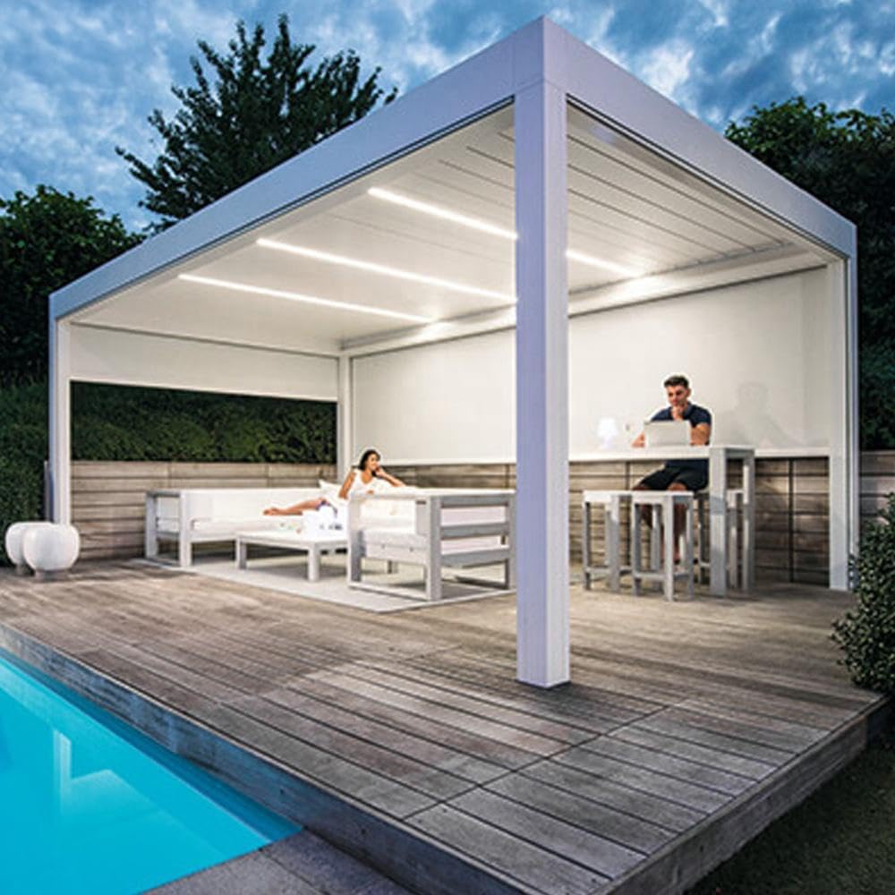 Amazon.com: Spark Louvered Pergola Motorized Pergola Bioclimatic ...