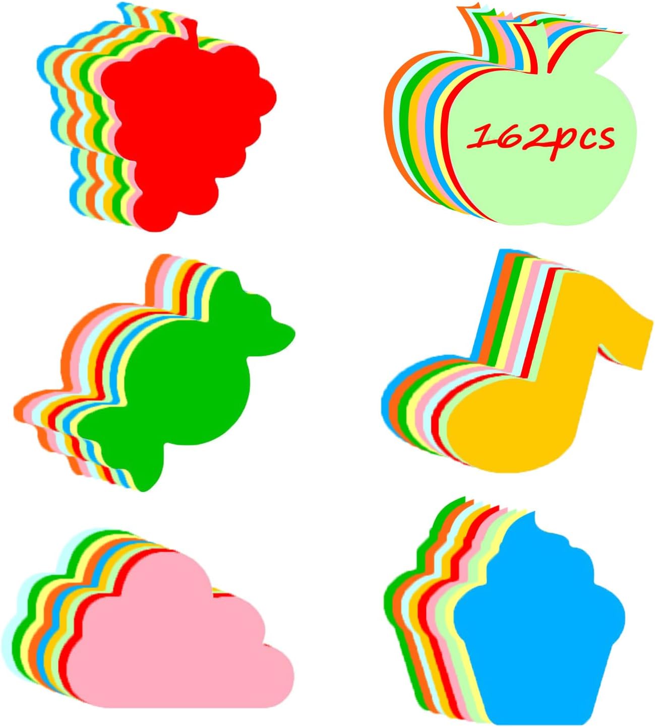 Amazon.com: 162 Pcs Large Shaped Paper Cutouts for Bulletin Board 6 ...