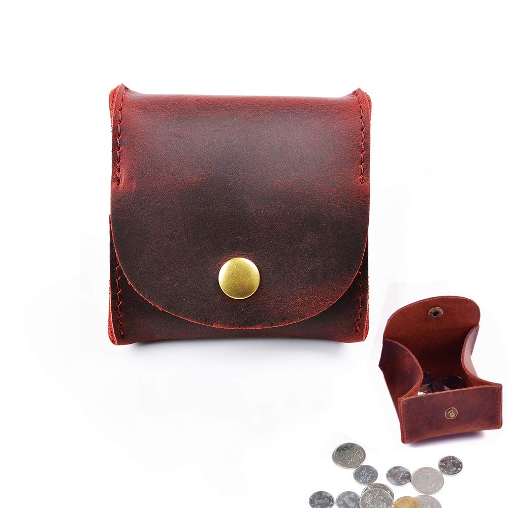 Buy Juland Rustic Leather Moon Pocket Coin Case Genuine Leather Squeeze ...