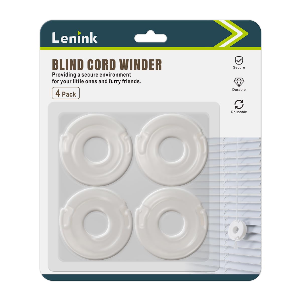 Blind Cord Home Depot Lenink Winders - 4 Pack White | Child & Pet Safe ...