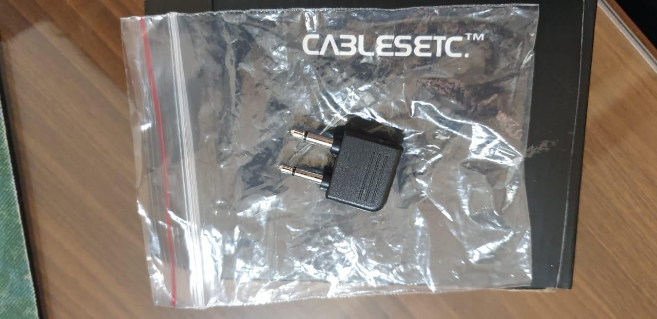 CABLESETC Airplane Headphone Earphone Audio Adapter Converter 3.5mm ...