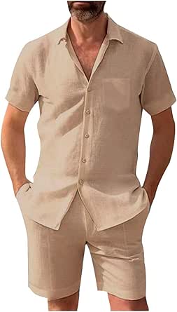 Amazon.com: Aniywn Men's 2 Piece Outfits Summer Short Sets Casual Short ...