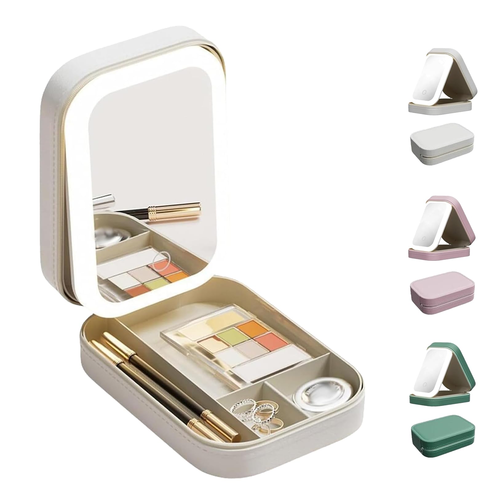 Amazon.com: Integrated Makeup Storage Box With Light-Filling Mirror,Led Complementary Light ...