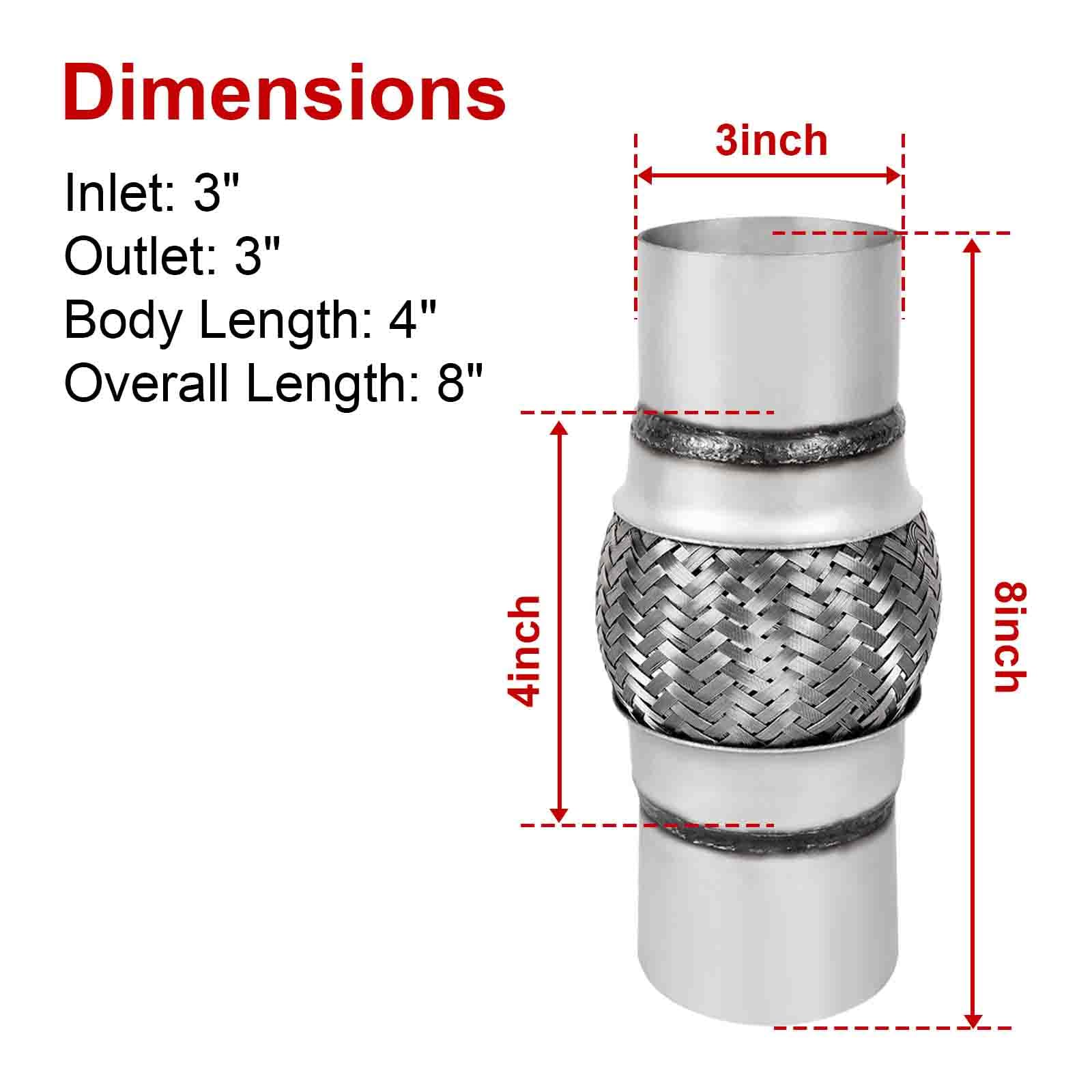 Snapklik.com : Exhaust Flex Pipe,3 X 4/8 Heavy Duty Exhaust Flex Pipe ...