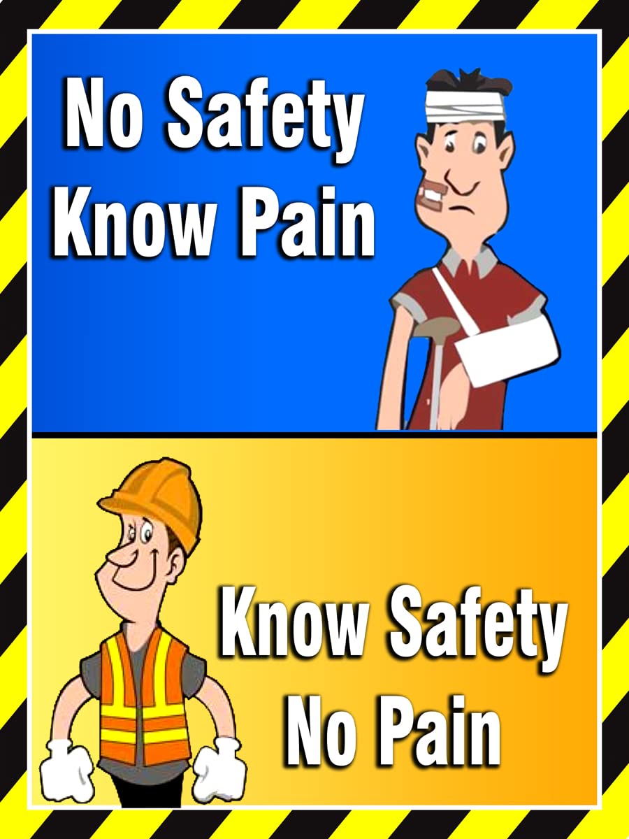 No Safety Know Pain, Know Safety No Pain Waterproof Sticker (Combo Pack ...