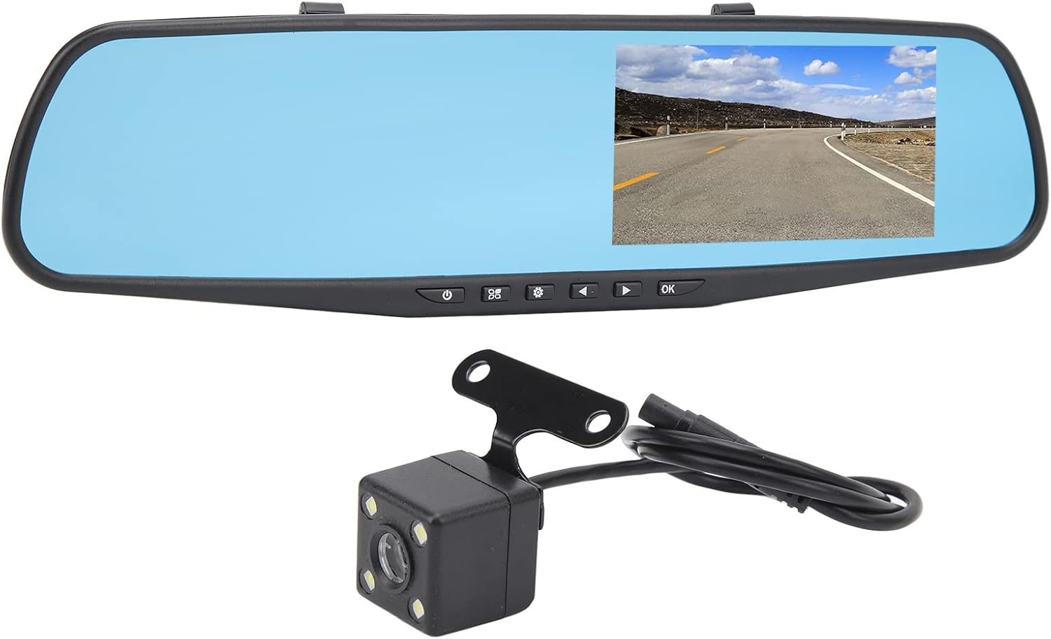 Amazon.com: Smart Rear View Mirror, Loop Record Parking Monitor 4.3 ...