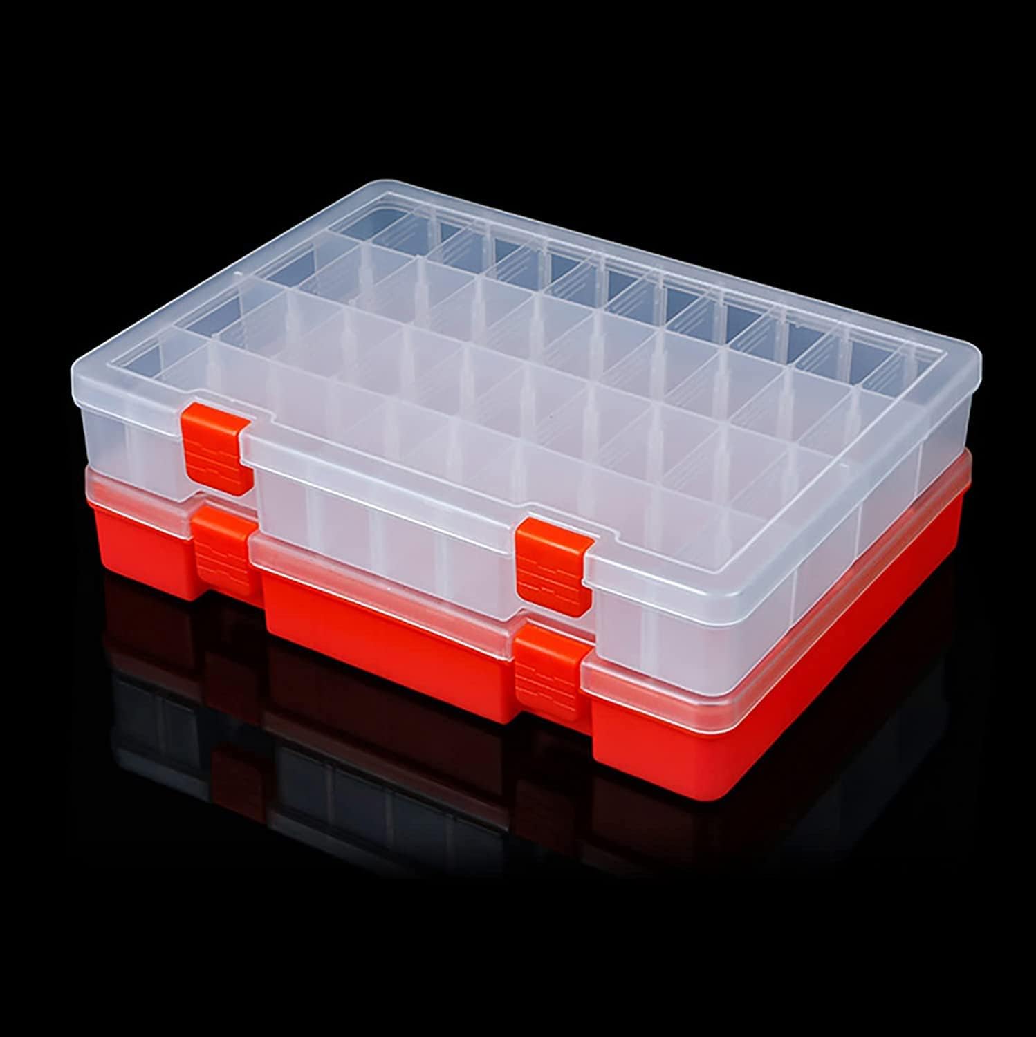 LAifu 2Pack 36 Compartment Storage Boxes, Plastic Jewelry Box,Craft ...