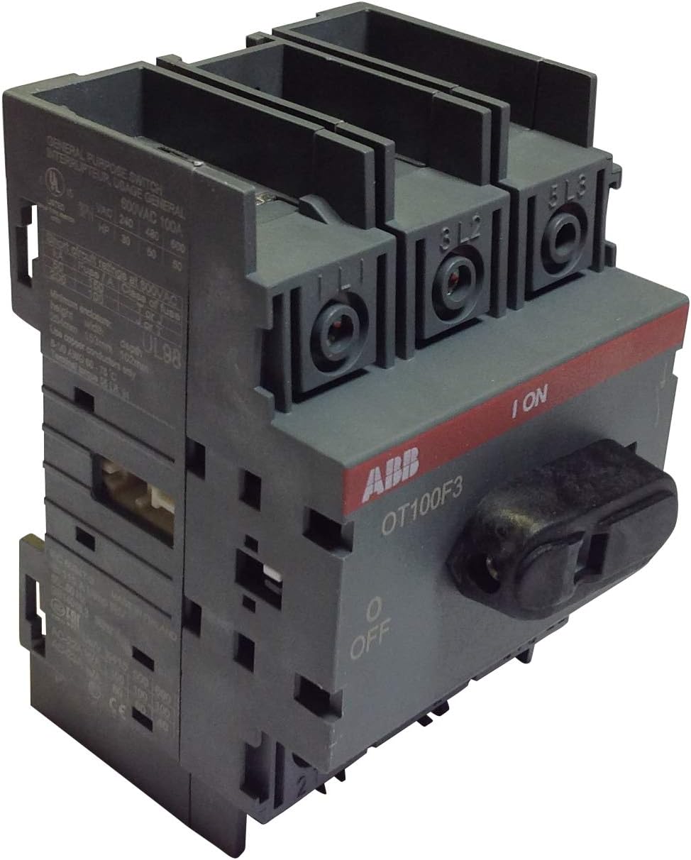 Amazon.com: ABB OT100F3 Non-Fused Disconnect, 100 Amp, 3-Pole, Black ...