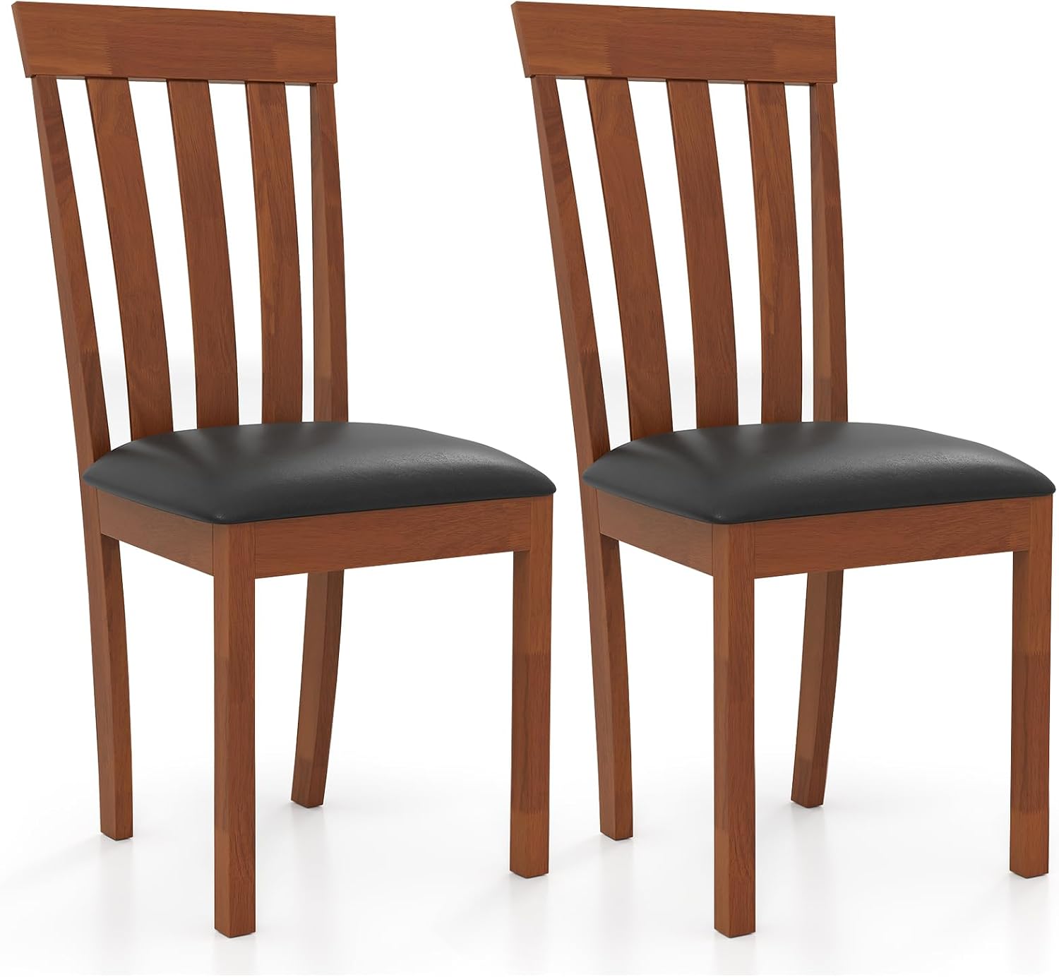 Amazon.com - Giantex Wood Dining Chairs Set of 2, Upholstered Wooden ...