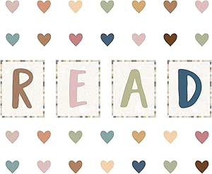 Whaline 37Pcs Boho Classroom Reading Posters Boho Heart Bulletin Board ...