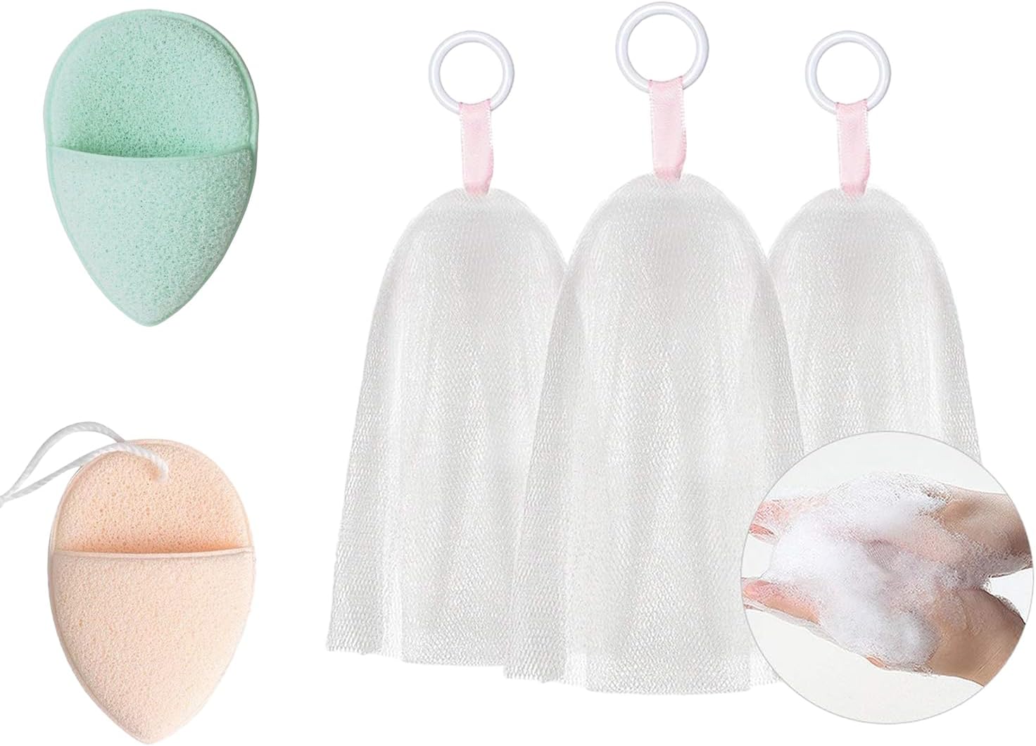 Amazon.com: 2Pcs Facial Soft Sponge Deep Cleaning Puff Blackhead ...