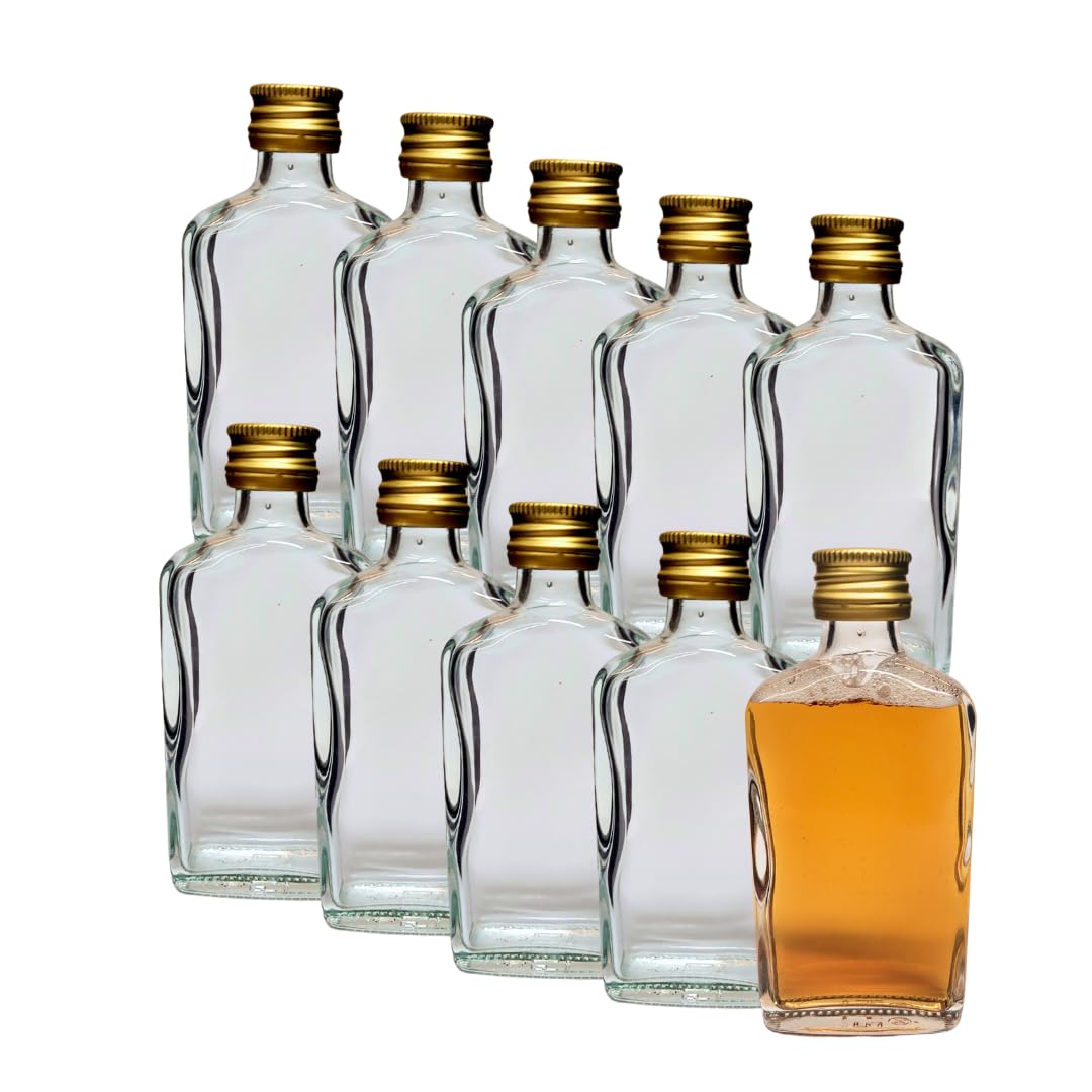 DIAH DO IT AT HOME Glass Flask Bottle 50ml with Gold Lid Screw Caps for ...