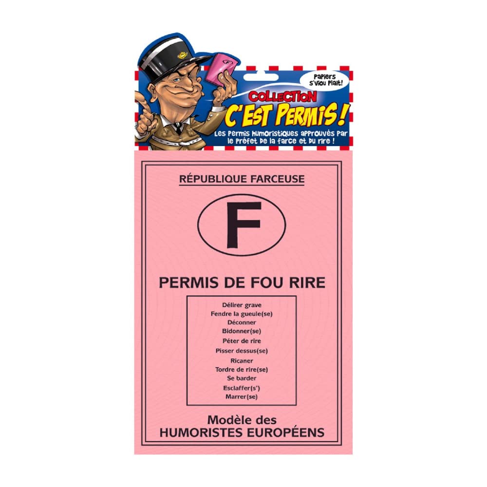 Permis conduire humoristique permis de fou rire blag carte cadeau ...