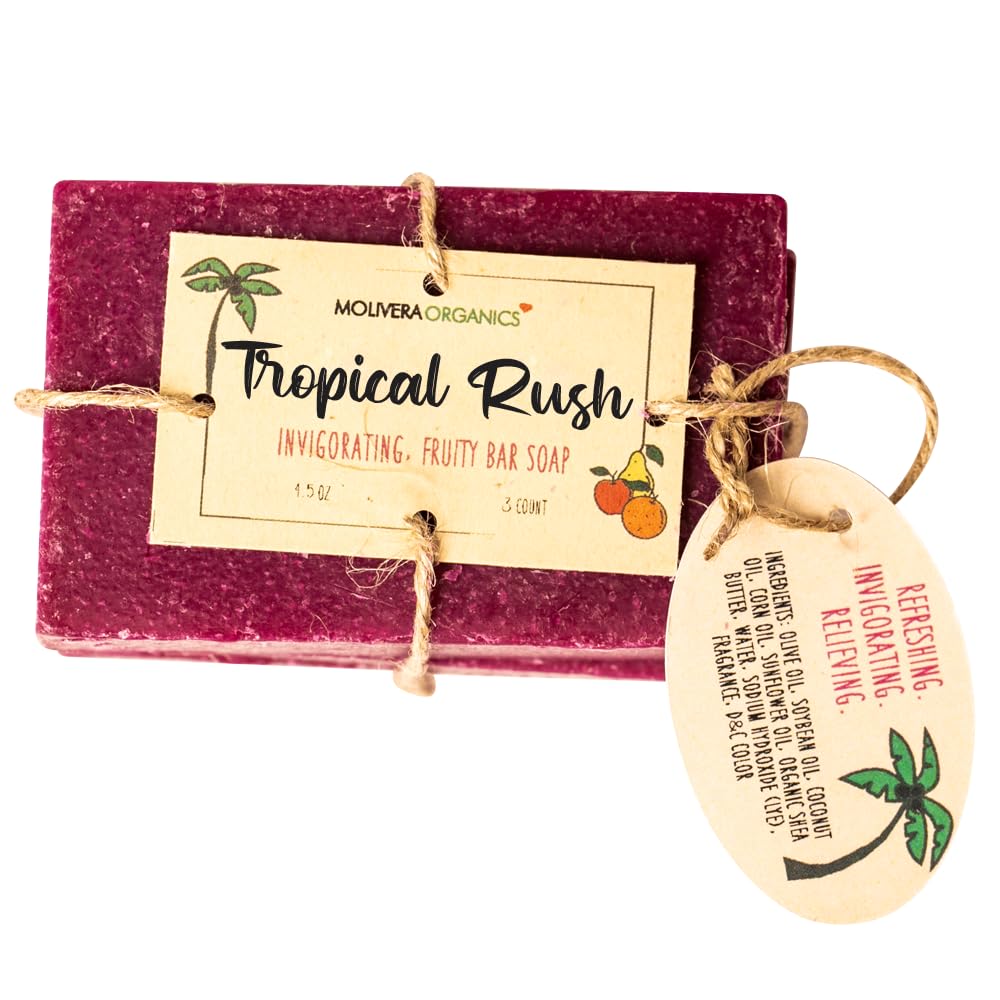 Amazon.com : Molivera Organics Handmade Tropical Rush Soap (3 Count ...