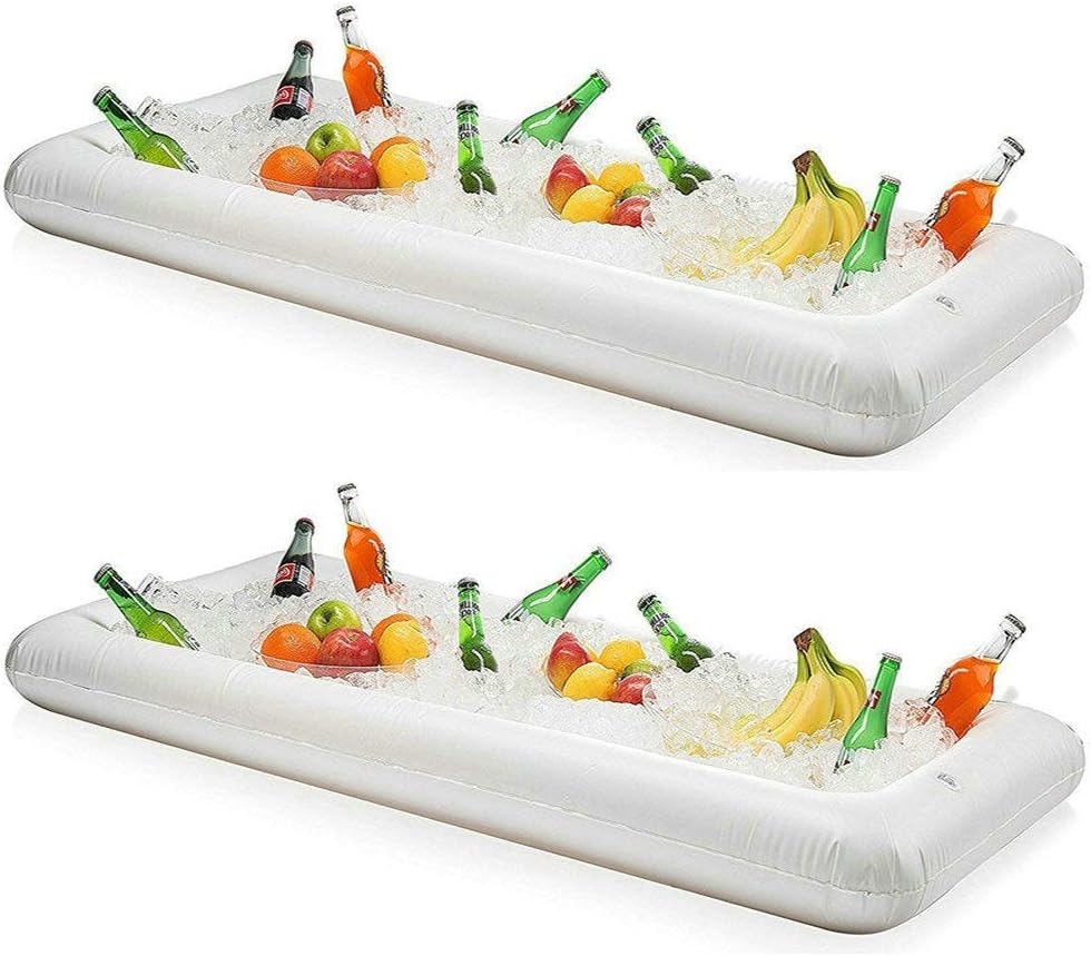 2 Pack Inflatable Serving Bar Salad Buffet Ice Tray Food Drink Cooler ...