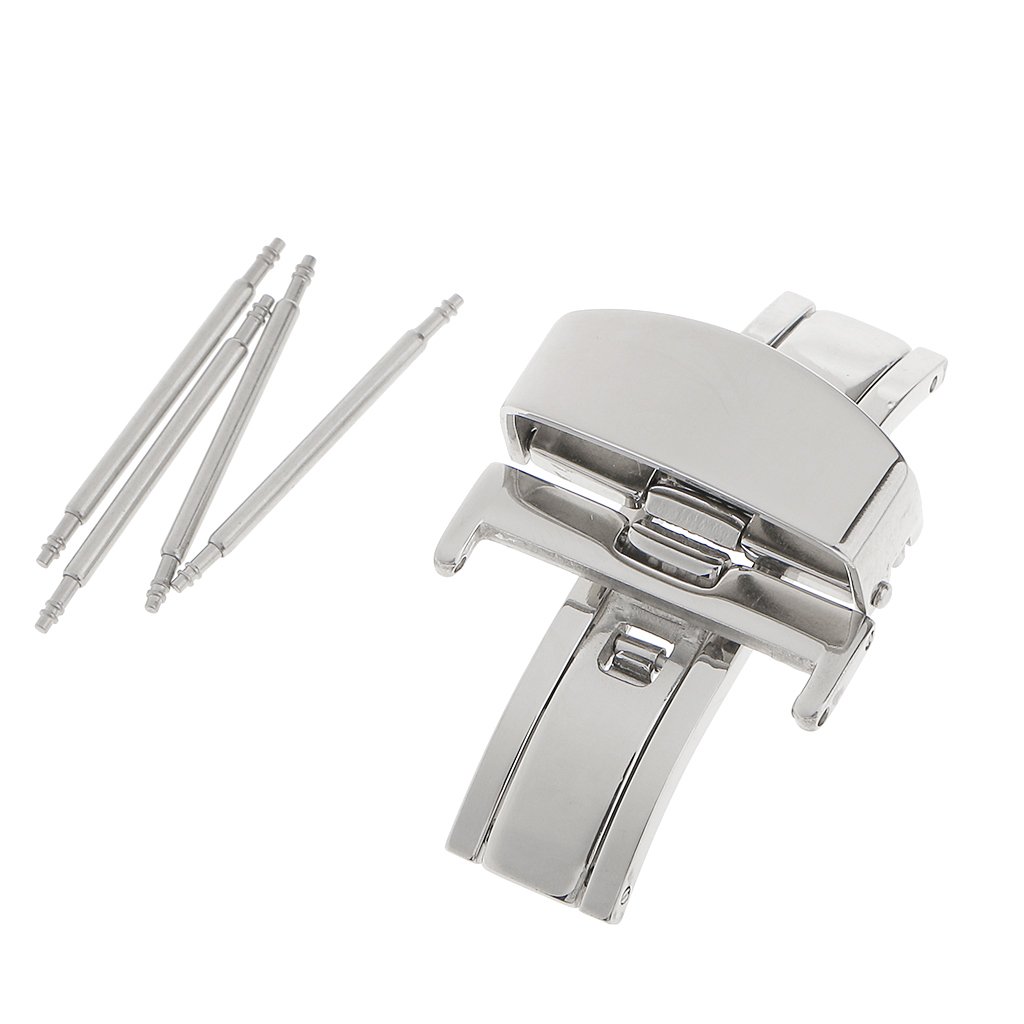 Segolike Stainless Steel Butterfly Clasp Watch Buckle Push Belt Strap ...