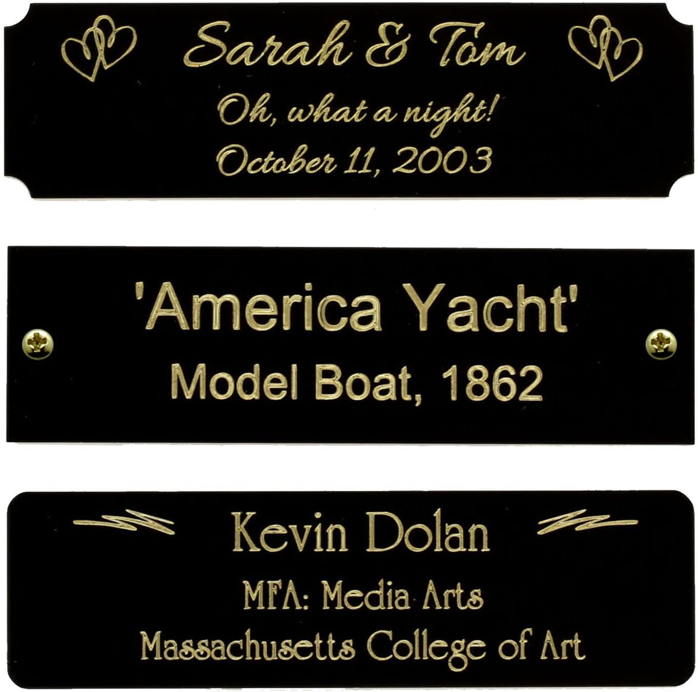 Amazon.com: Size: 3-1/2"W x 1"H, Personalized, Custom Engraved, Black ...