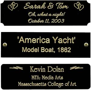 Amazon.com: Size: 3-1/2"W x 1"H, Personalized, Custom Engraved, Black ...