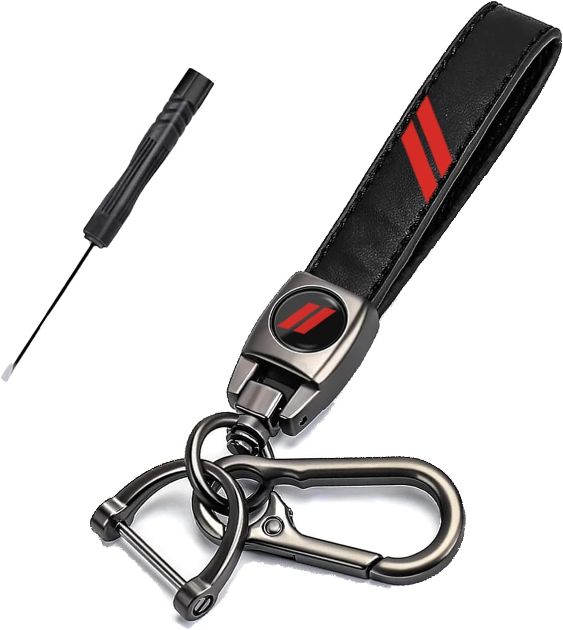 Amazon.com: GuyAna Genuine Leather Car Keychain Logo for Dodge ...