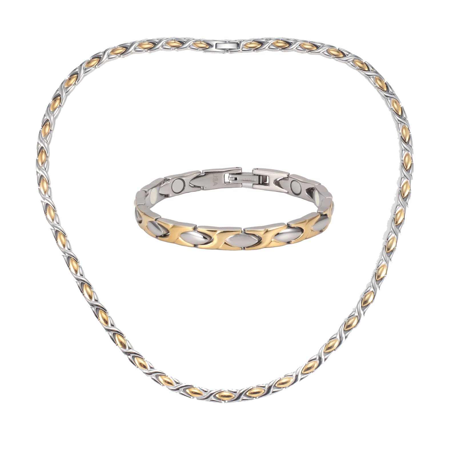 EnerMagiX Magnetic Necklace for Men & Women, Pure Titanium Magnetic ...