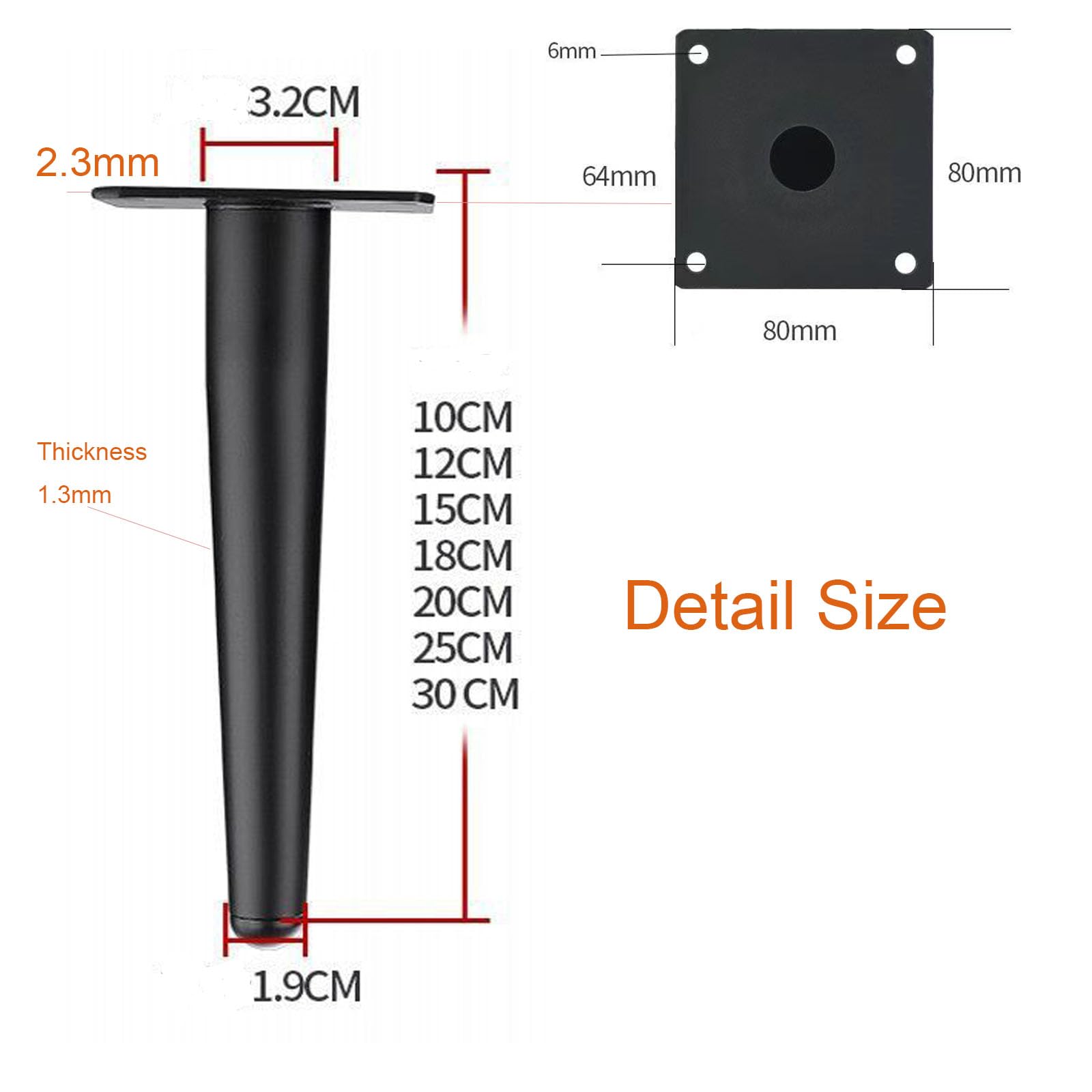 YIPUETERNITY 4 Pack Furniture Legs, Metal Furniture Feet, 10cm Sofa ...