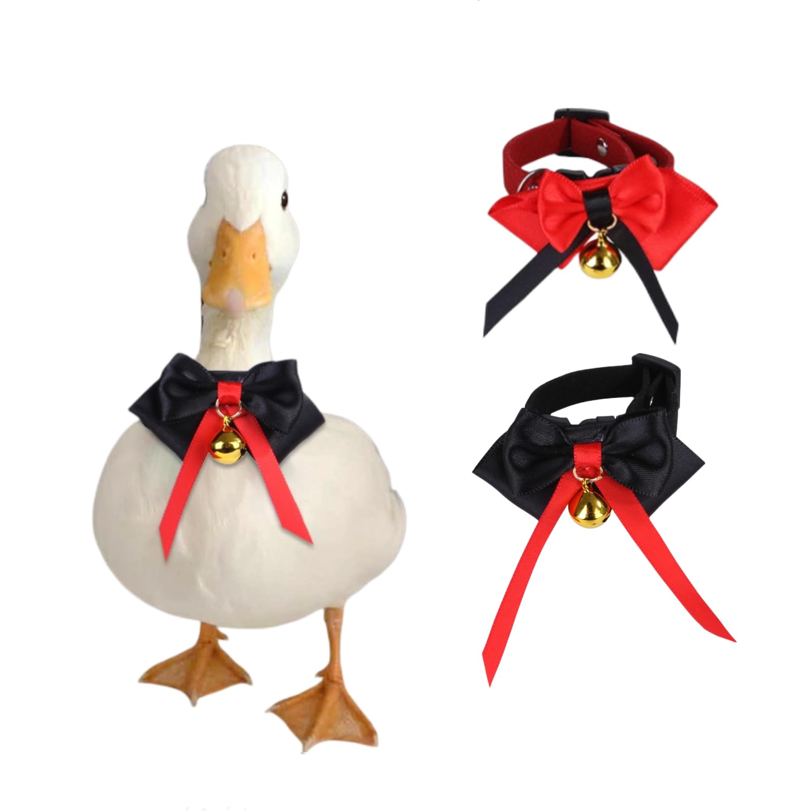 Amazon.com : 2-Pack Call Duck Collar Set with Bell - Adjustable Bowtie ...