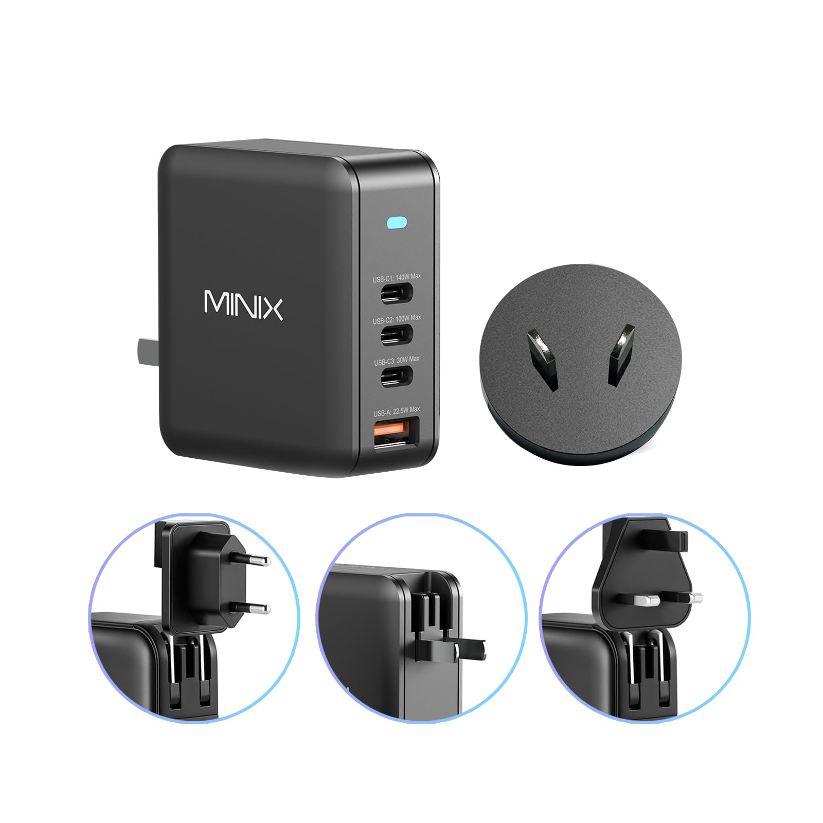 Amazon.com: MINIX 165W USB C Charger,GaN II Charger PD3.1 Max 140W,Turbo 4-Port Wall Charger ...