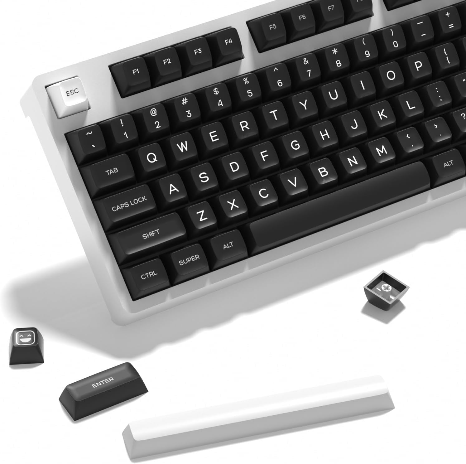 Amazon.com: KBDiy WOB PBT Double Shot Keycap Set,160 Keys Black and ...