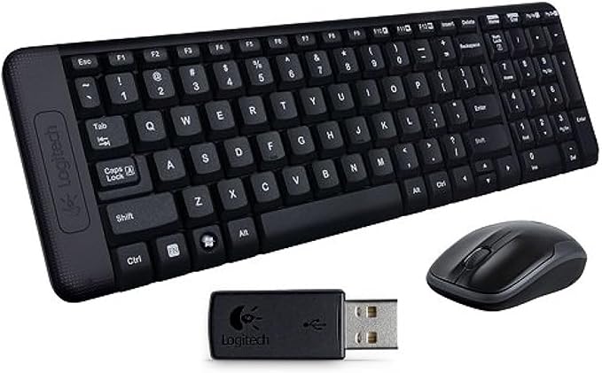 Logitech Mk220 920-004430 Wireless USB Keyboard and Mouse Kit, 10 m ...