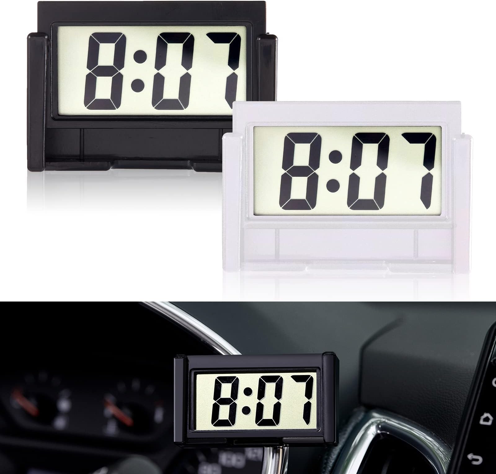 Amazon.com: Suvnie Car Dashboard Digital Clock, Mini Portable Digital ...
