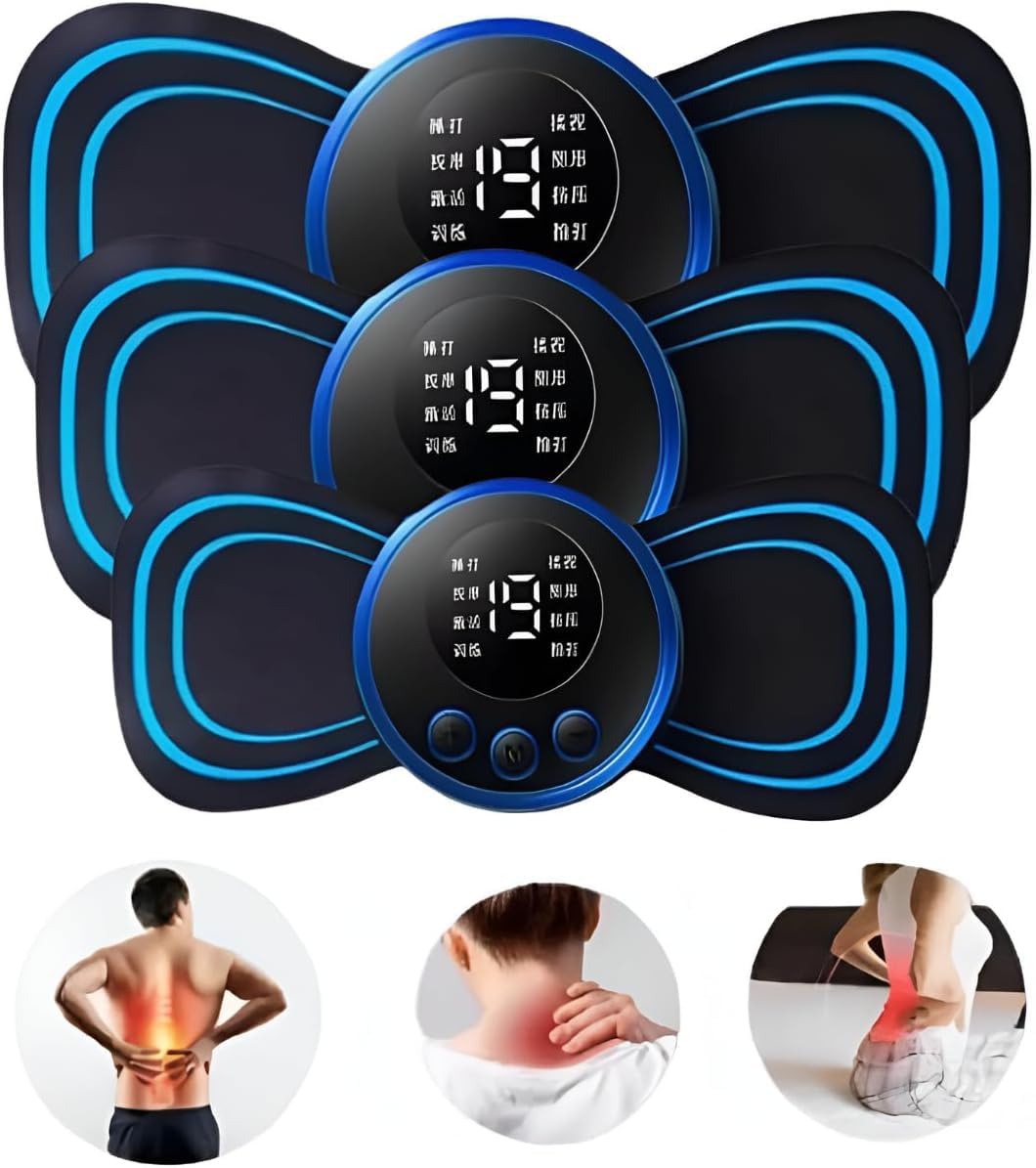 Mini Massageador Kit com 3 Pulso Elétrico EMS Portátil Recarregável ...