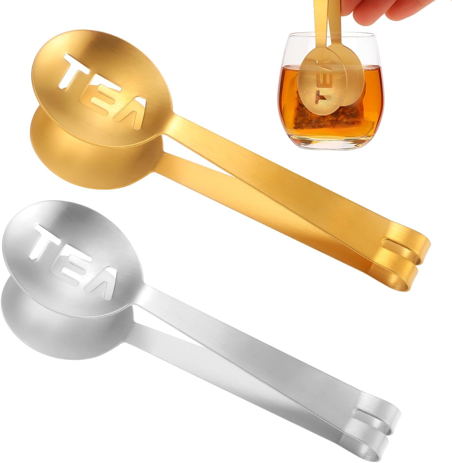 Amazon.com: MAGT Tea Bag Squeezer, 2pcs Tea Bag Filters Tongs Stainless ...