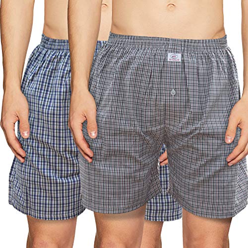 Buy Habib Rider Checks Soft Cotton Men Boxer ( Pack of 2 ) (Small, D7 ...
