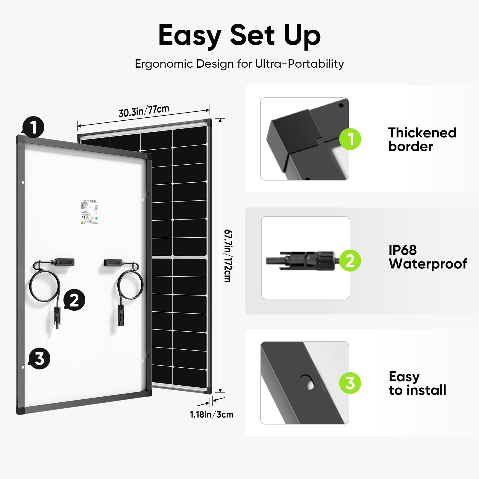 Snapklik.com : 220W Solar Panel,27% High Efficiency Perovskite Solar ...