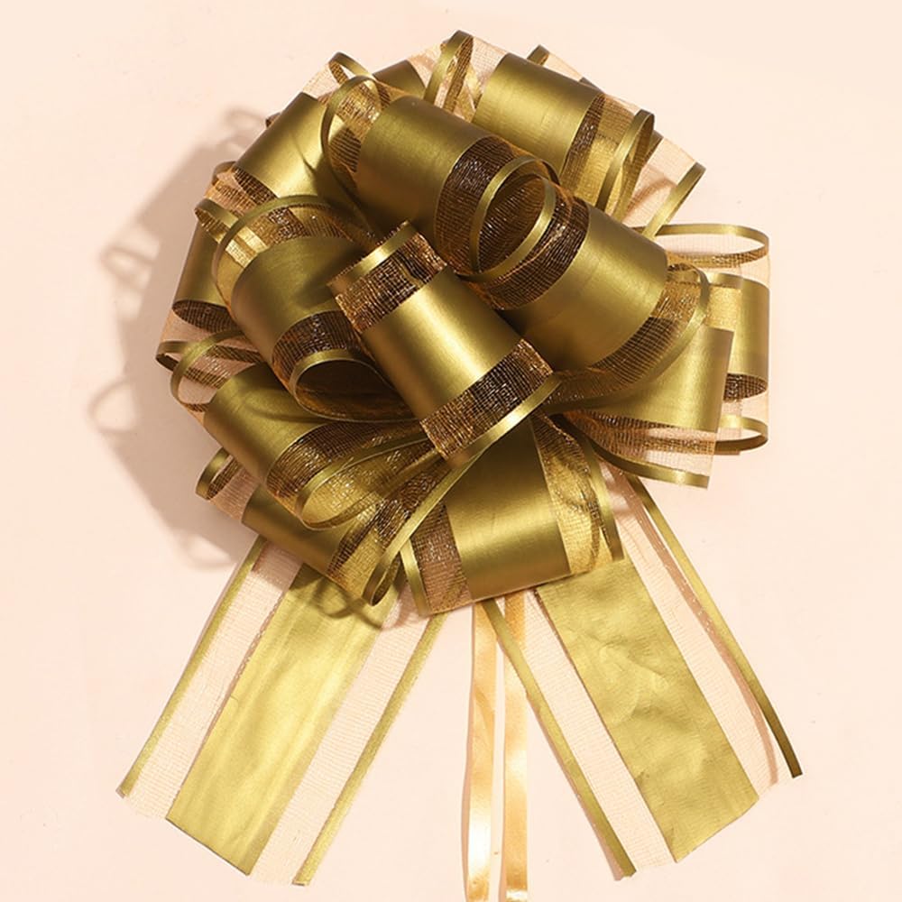 Amazon.com: 6 Pieces Large Pull Bows,Gold Gift Bow,6 inches,Christmas ...
