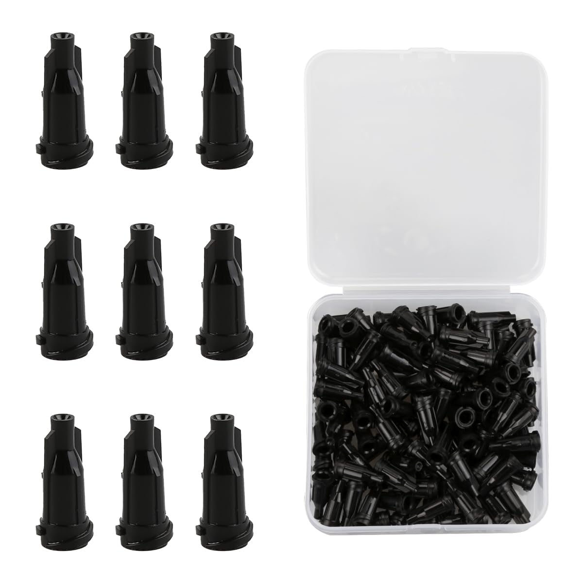 Tabanzhe 100 PCS Plastic Syringe Tip Caps,Screw Type Dispensing Stop ...