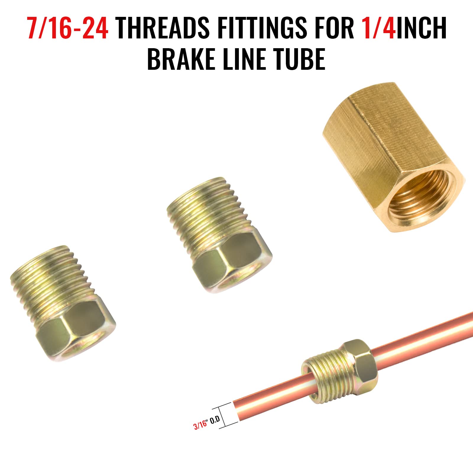 Snapklik.com : MAHLER GATES Brake Line Fittings For 1/4 Inch Brake Line ...