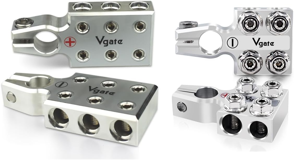 Amazon.com: Vgate 6x1/0 AWG Gauge Lead-Acid Battery Terminals Clamp & 8 ...