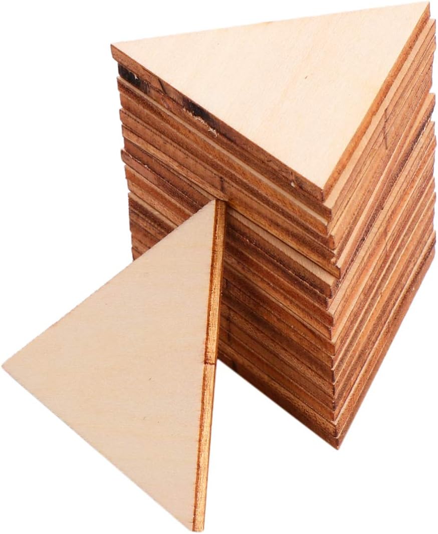 Amazon.com: Imprue Unfinished Wood Cutout - 24-Pack Triangle Shaped ...