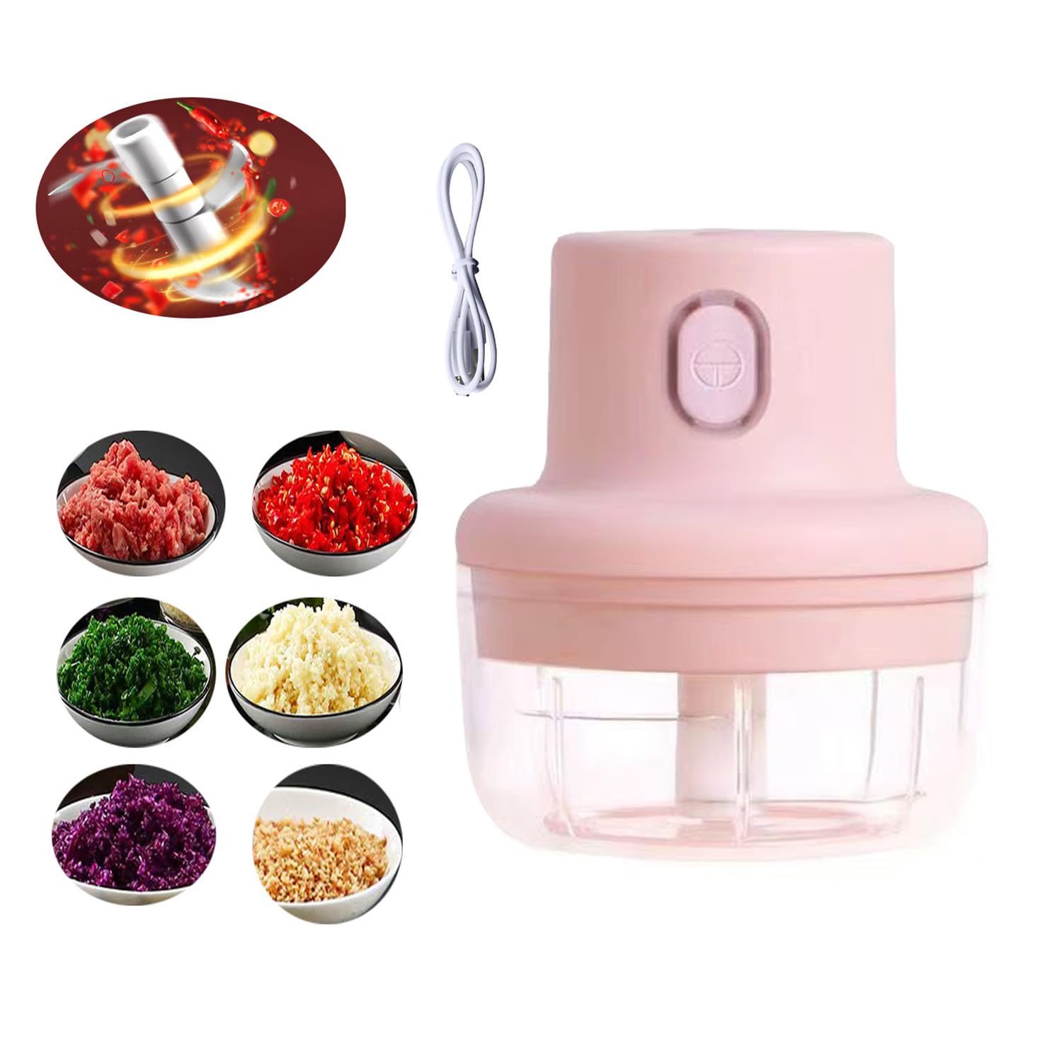 Amazon.com: Wireless Food Chopper: 2025 New USB Rechargeable Mini ...