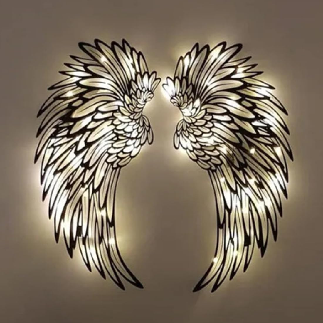 Amazon.com: Vrogadso Angel Wings Wall Decor, Light Up Iron Large Angel ...