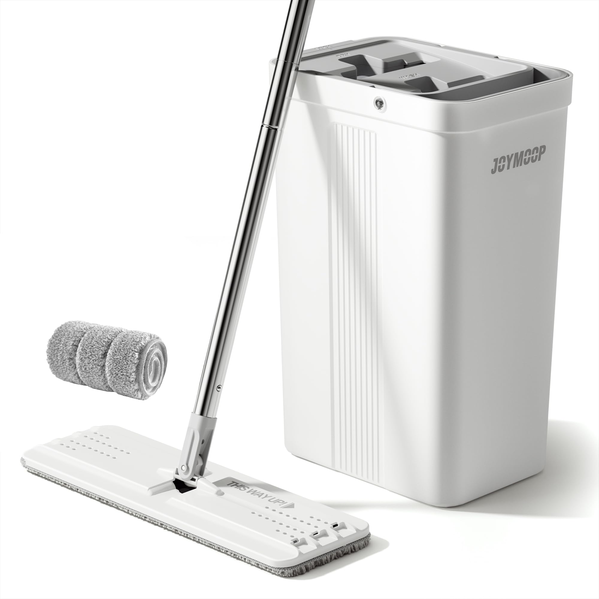 Amazon.com: JOYMOOP Hands-Free Self-Cleaning Microfiber Mop and Bucket ...