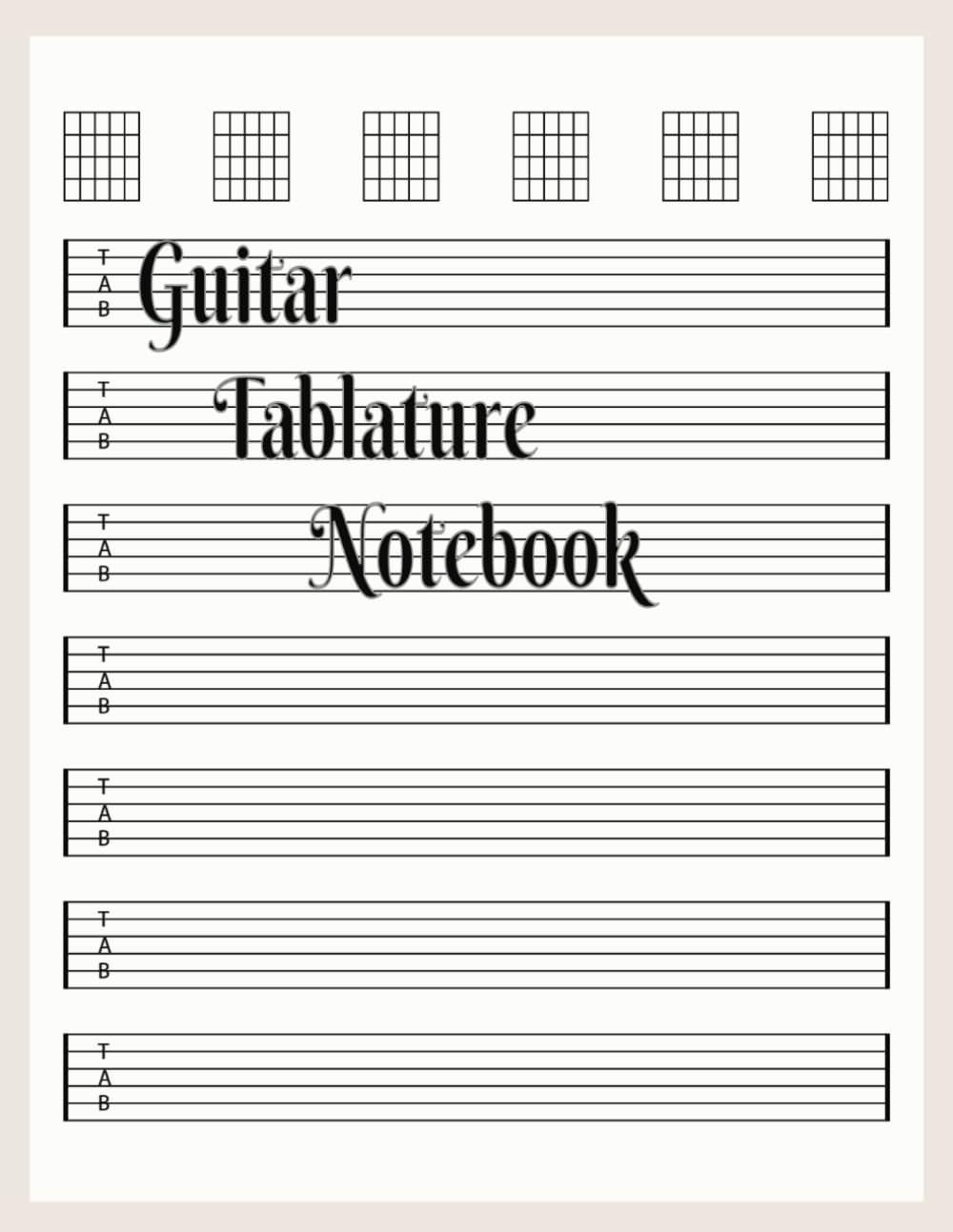 Amazon.com: Guitar Tablature Notebook: 120 Blank Tab Pages for Music ...