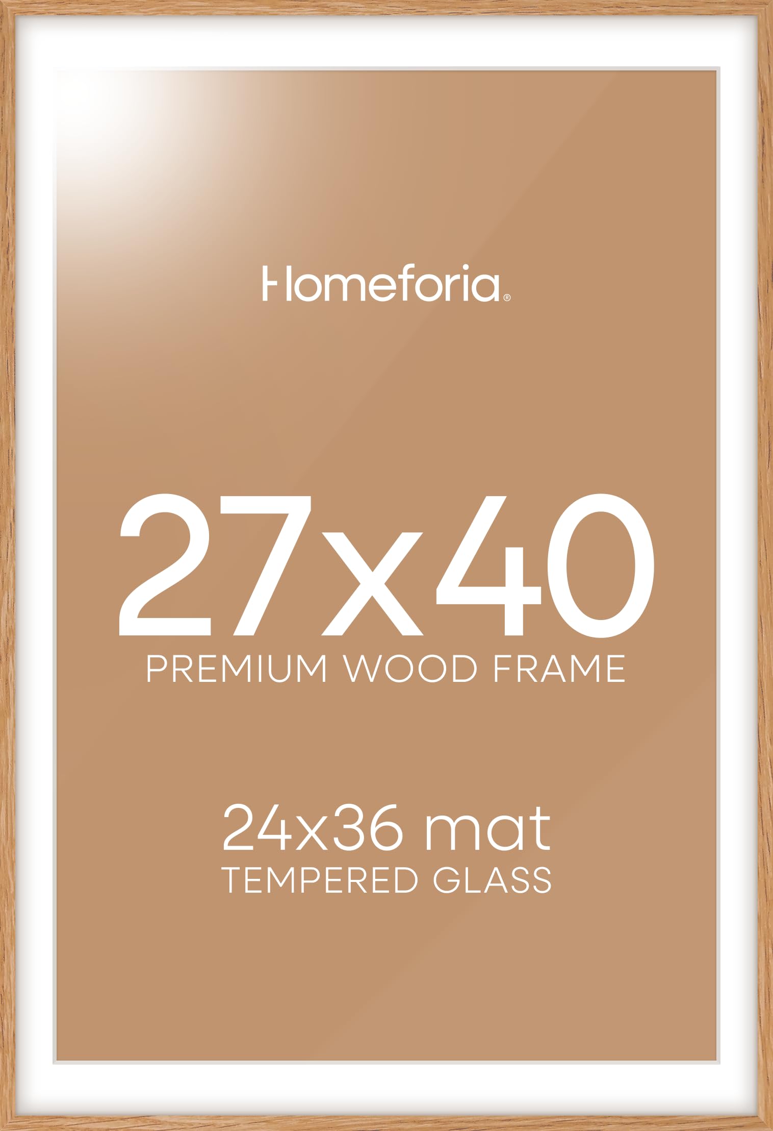 Homeforia Wood Poster Frame 27x40, High End Natural Oak 27 x 40 Large ...