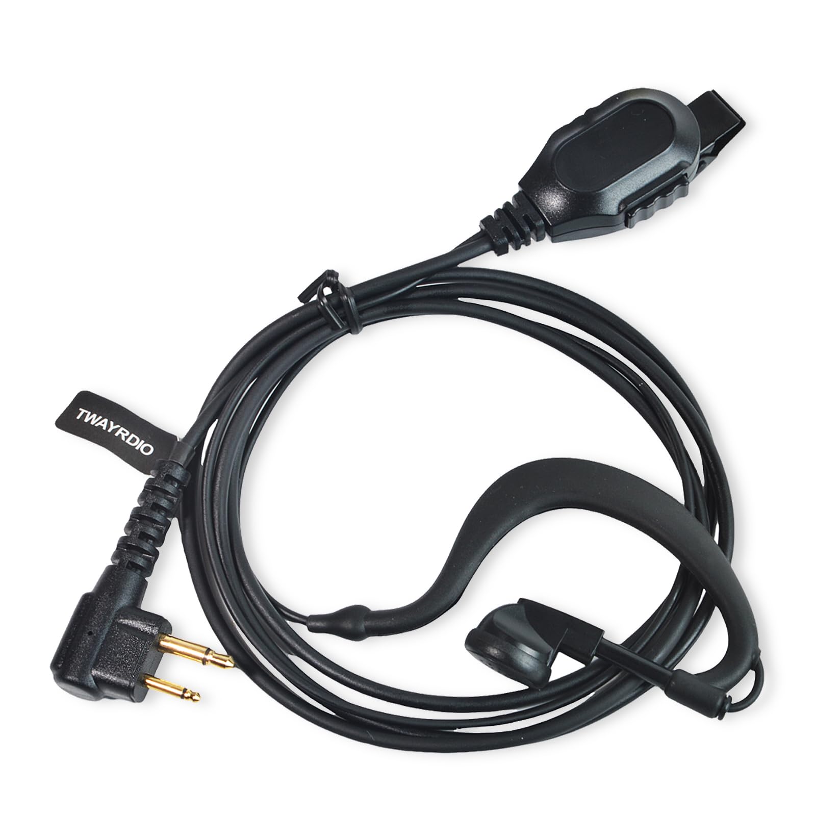 TWAYRDIO CP200 Headset 2 Pin G Shape Earpiece with Mic PTT for Motorola ...