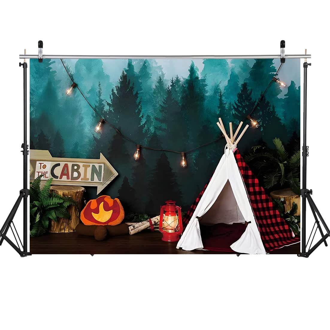 LYWYGG 7x5FT Camping Backdrop Forest Scene Camping Photography ...