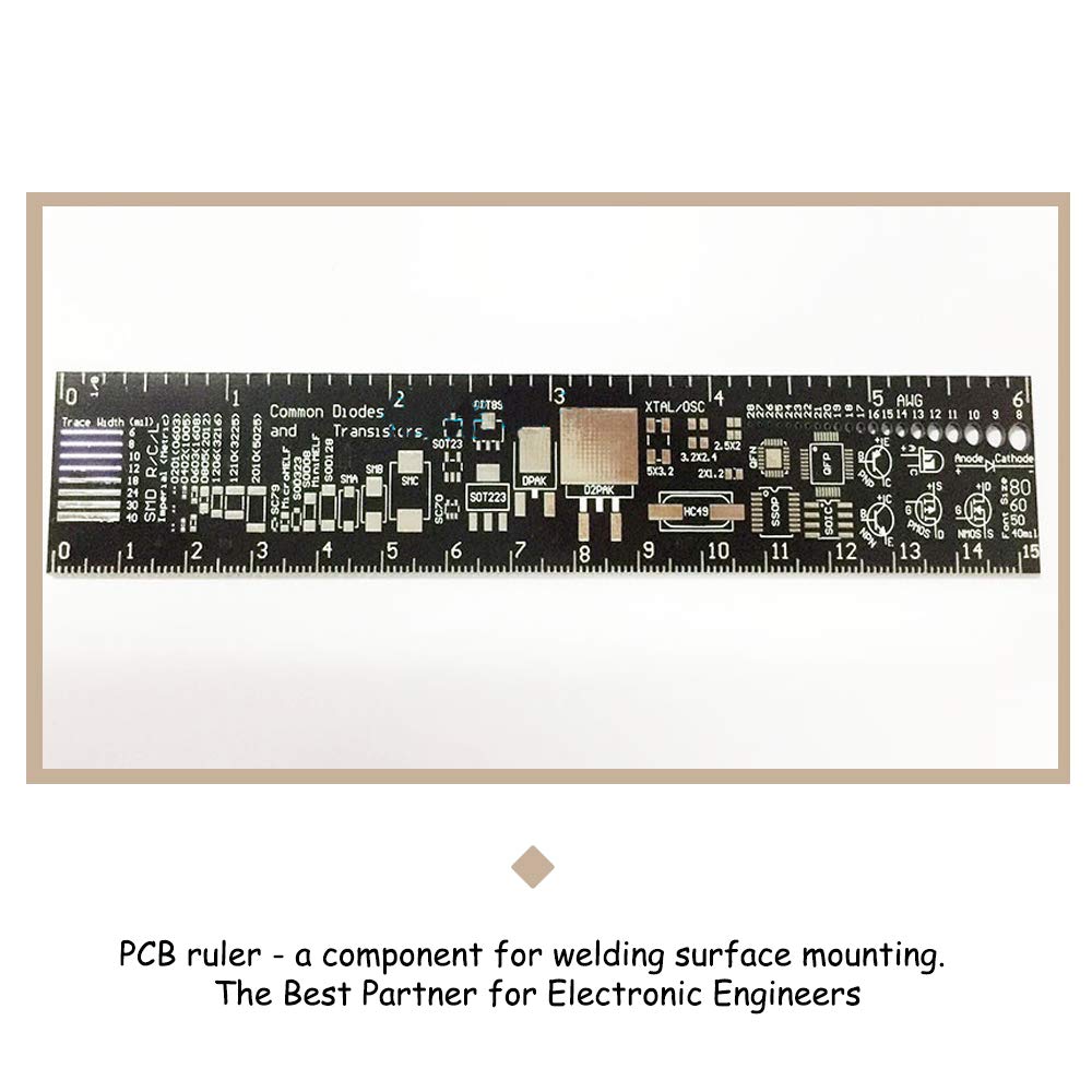 KOOBOOK 2Pcs PCB Reference Ruler PCB Packaging Units Measuring Tool ...
