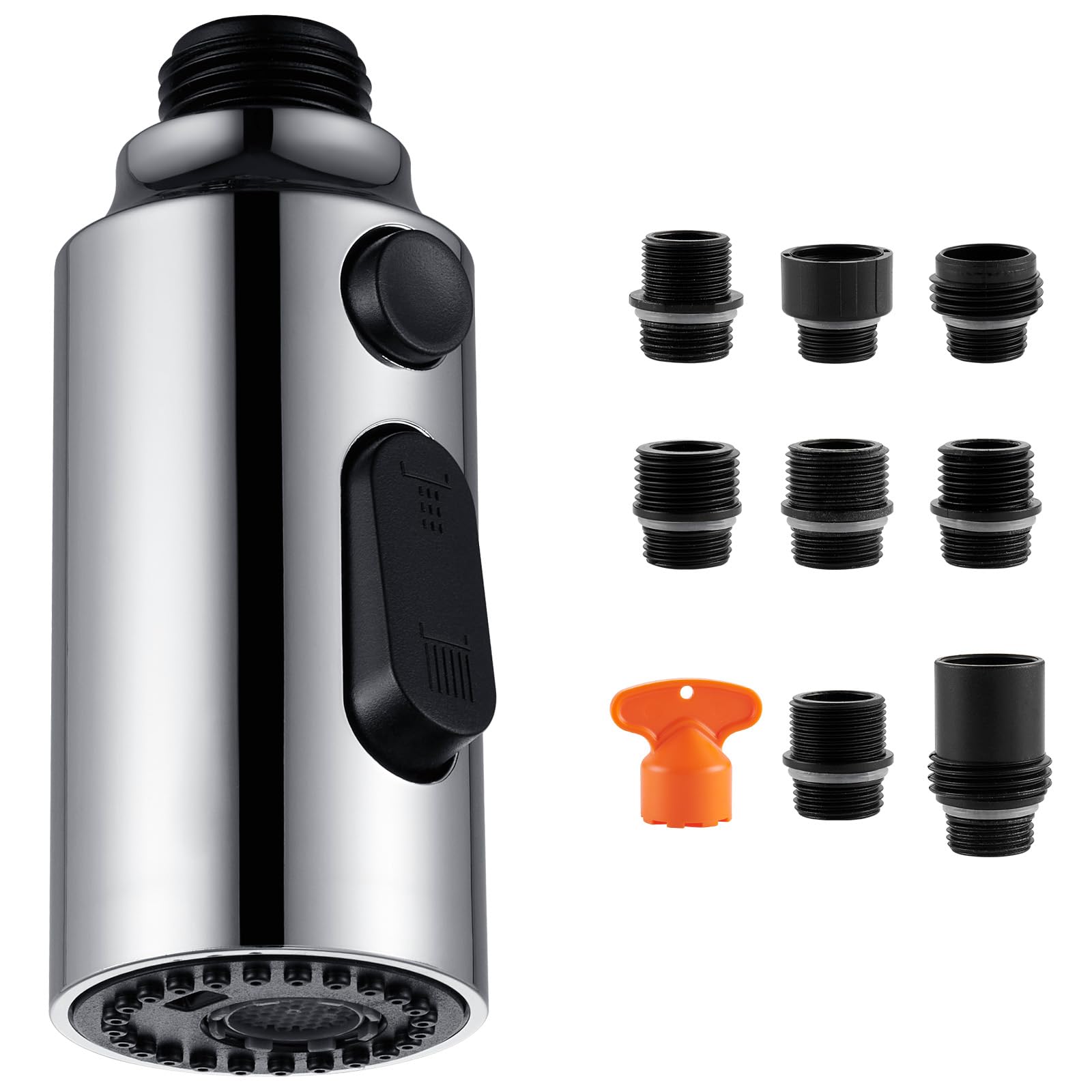 Amazon.com: Kitchen Faucet Head Chrome, Angle Simple 3 Functions Sink ...