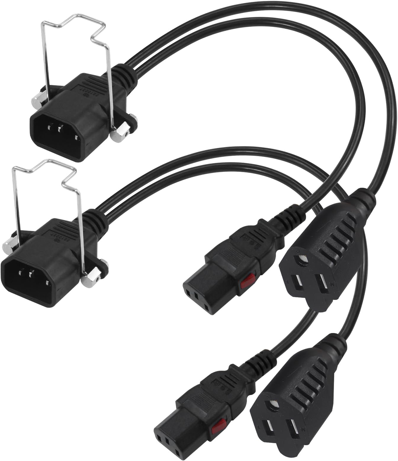 Amazon.com: C14 to C13+NEMA 5-15R Y Splitter Power Plug Cord,Single C14 ...